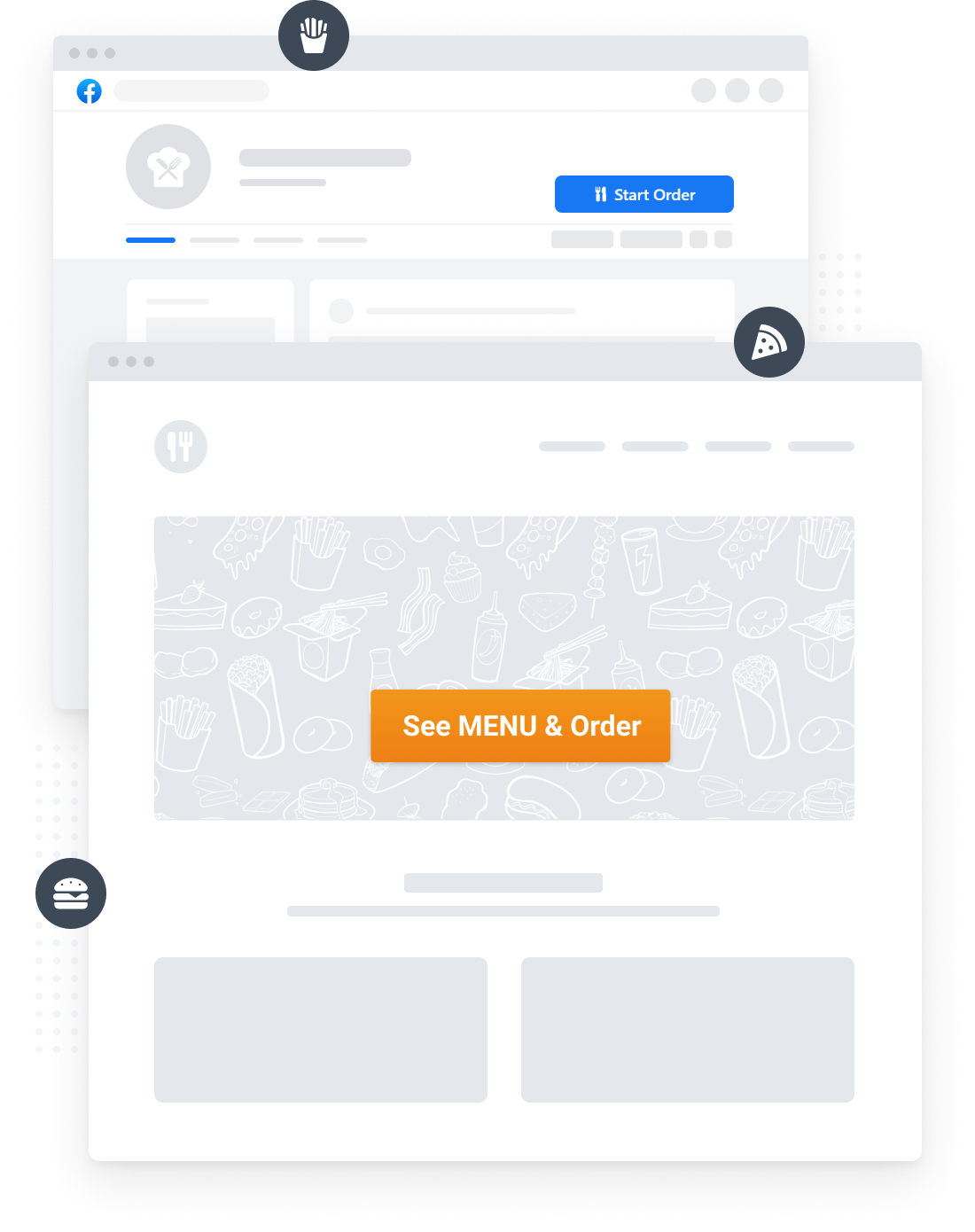 Restaurant menu for Facebook pages