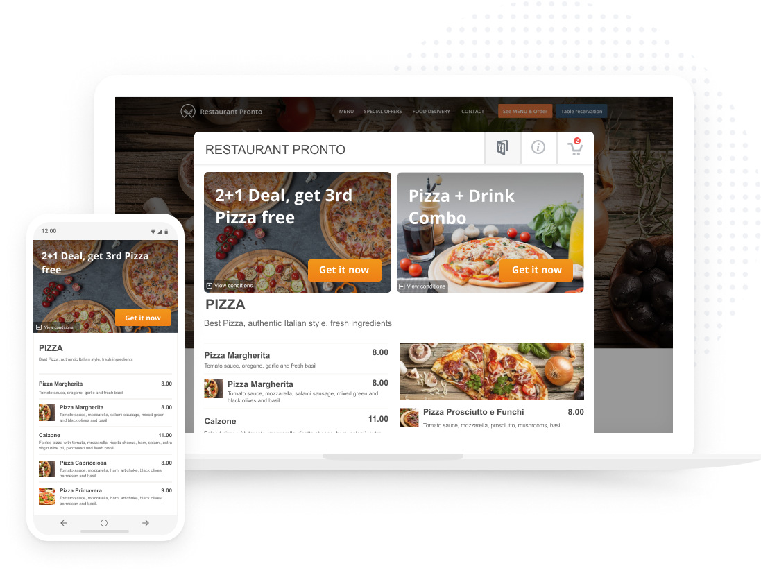 Free online restaurant menu with built-in online ordering