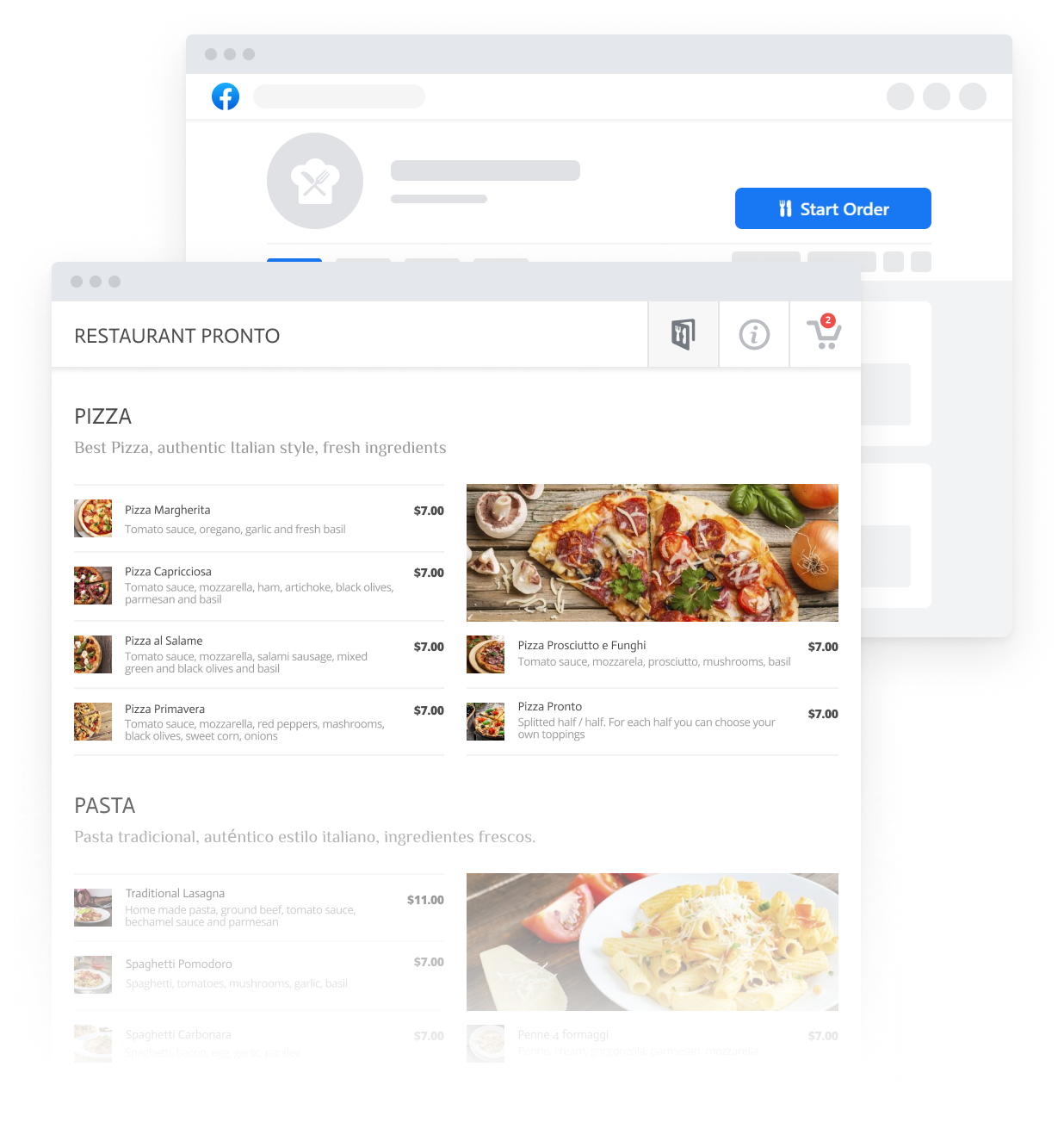 Online ordering menu VS PDF restaurant menu