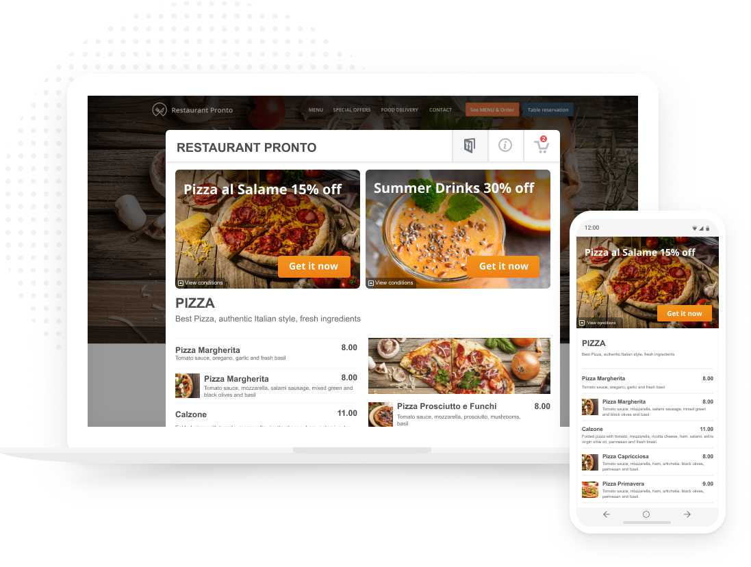 Cardápio de restaurante Squarespace